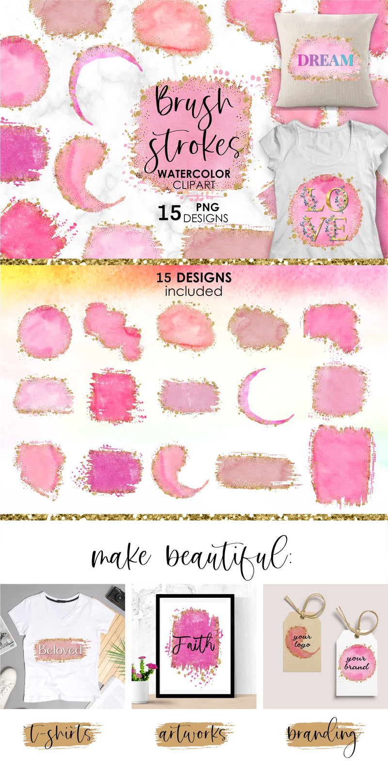 Pink Watercolor Brush Stroke PNG, Watercolor Background, Sublimation ...