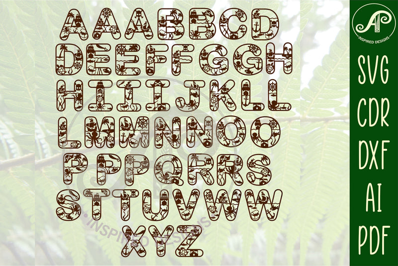 Pirate alphabet set. 2 layer letters. 47letter - So Fontsy