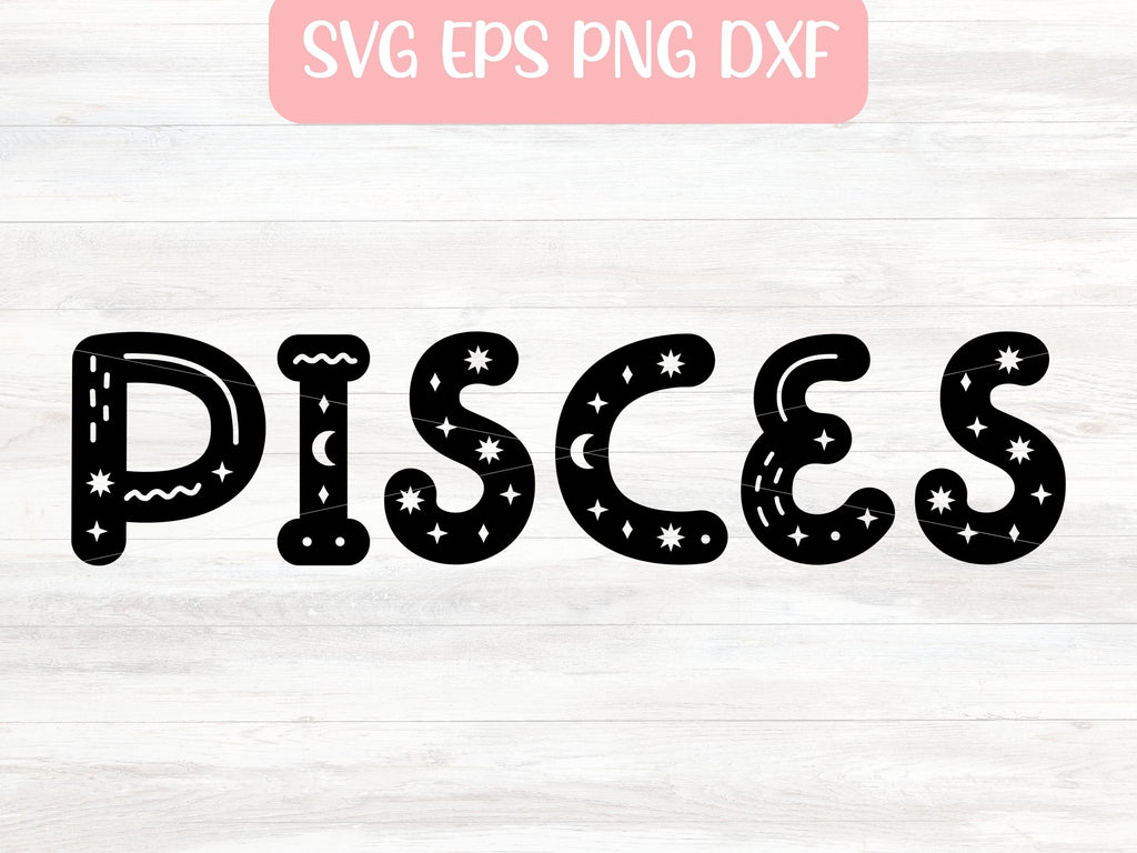 Pisces Zodiac Sign SVG File for Cricut or Silhouette, Horoscope ...