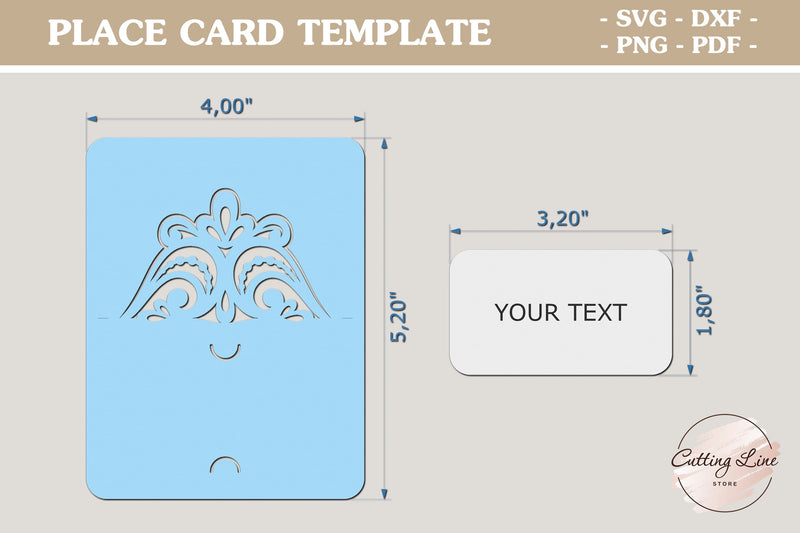 Place card template | Wedding place card svg - So Fontsy