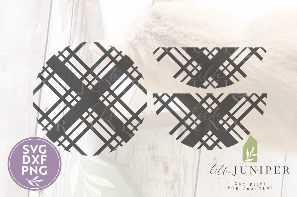 Plaid Circles SVG | Round Sign SVG | Single Color Plaid - So Fontsy