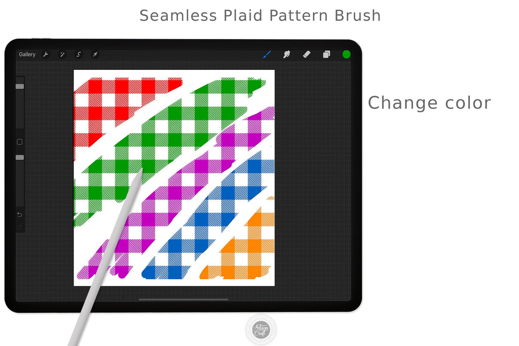 Plaid procreate brush with plaid seamless pattern | So Fontsy