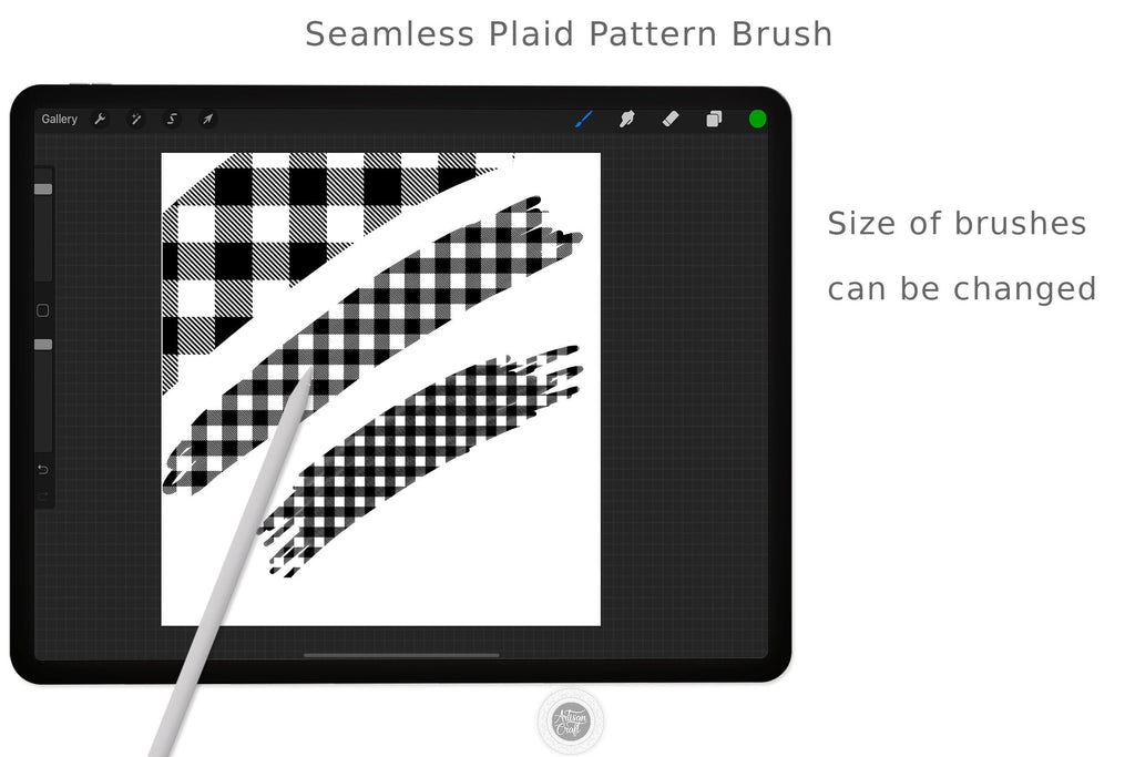 Plaid procreate brush with plaid seamless pattern | So Fontsy