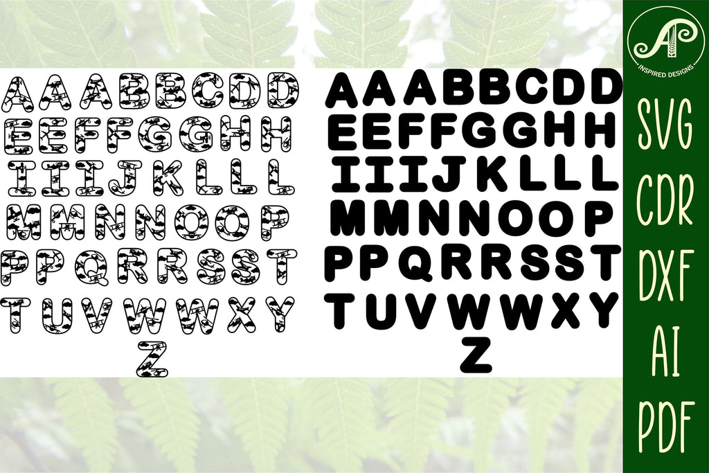 Plane alphabet set. 2 layer letters. 47letter - So Fontsy