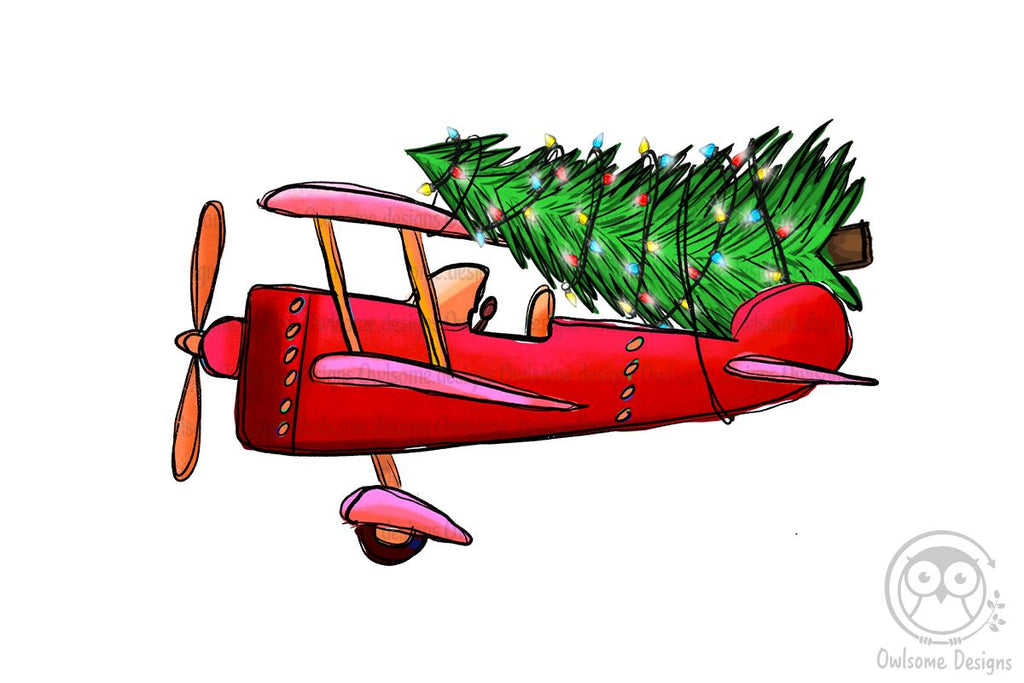 Plane Christmas Tree PNG - So Fontsy