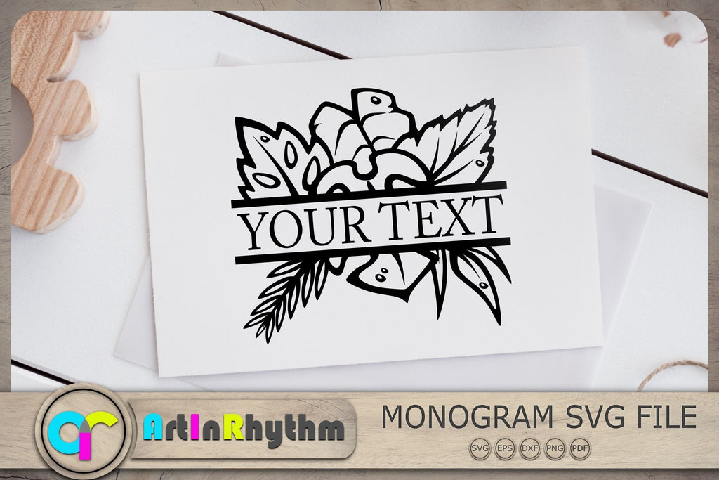 Plant Split Monogram Svg, Leaves Svg, Gardening Svg, Plants Svg - So Fontsy