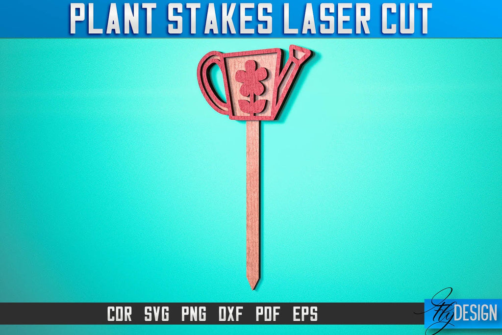 Plant Stakes Laser Cut SVG Bundle | Laser Flower Stakes SVG Design ...