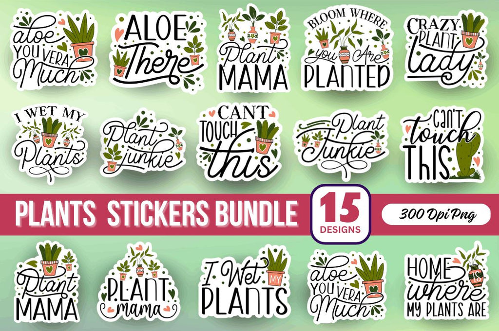 Plants Stickers Bundle - So Fontsy