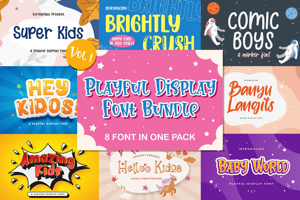Playful Display Font Bundle Vol 1 - So Fontsy