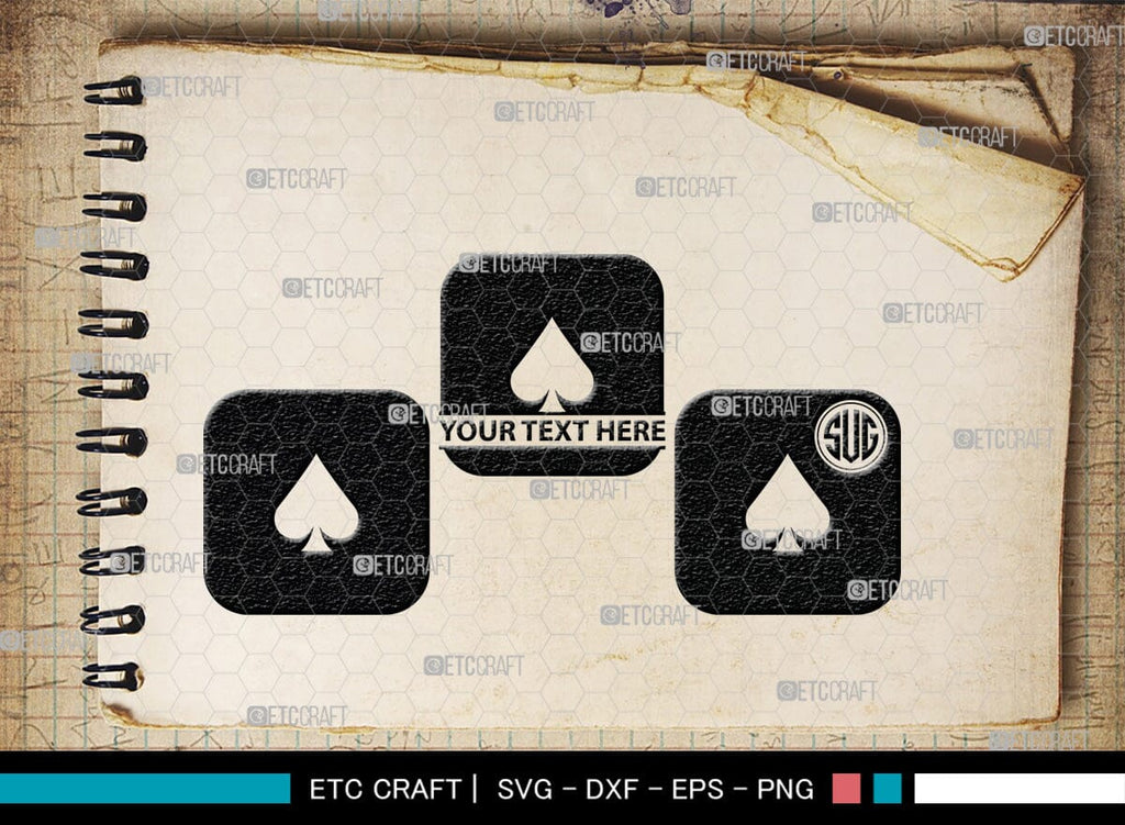 Playing Cards Monogram, Playing Cards Silhouette, Playing Cards SVG ...