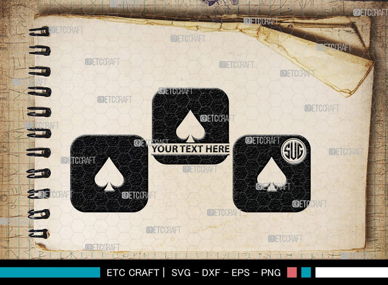 Playing Cards Monogram, Playing Cards Silhouette, Playing Cards SVG ...