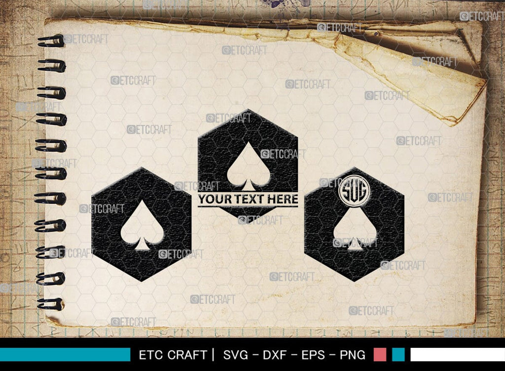 Playing Cards Monogram, Playing Cards Silhouette, Playing Cards SVG ...