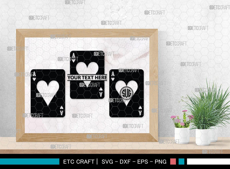 Playing Cards Monogram, Playing Cards Silhouette, Playing Cards SVG ...