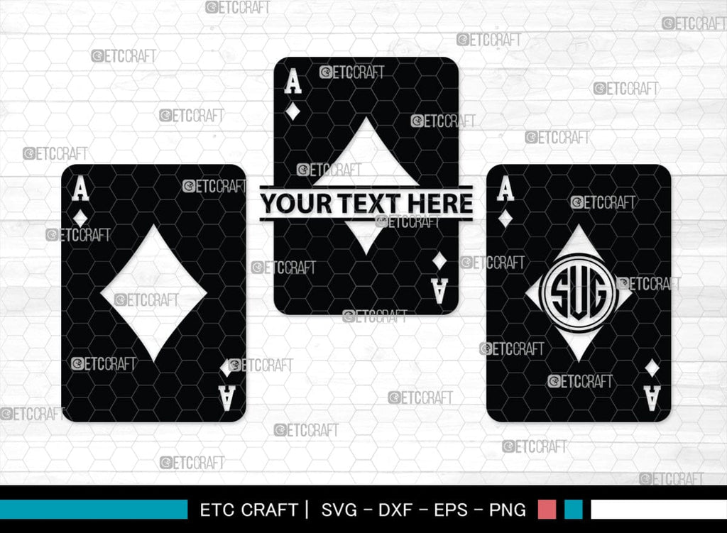 Playing Cards Monogram, Playing Cards Silhouette, Playing Cards SVG ...