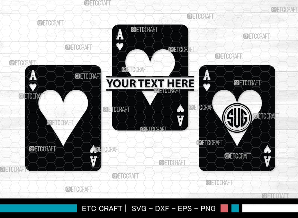 Playing Cards Monogram, Playing Cards Silhouette, Playing Cards SVG ...
