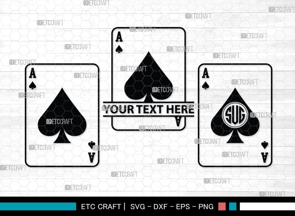 Playing Cards Monogram, Playing Cards Silhouette, Playing Cards SVG ...