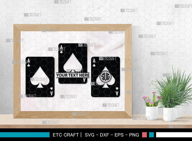 Playing Cards Monogram, Playing Cards Silhouette, Playing Cards SVG ...