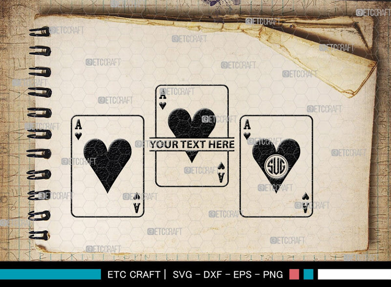 Playing Cards Monogram, Playing Cards Silhouette, Playing Cards SVG ...