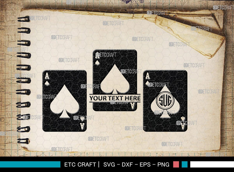 Playing Cards Monogram, Playing Cards Silhouette, Playing Cards SVG ...