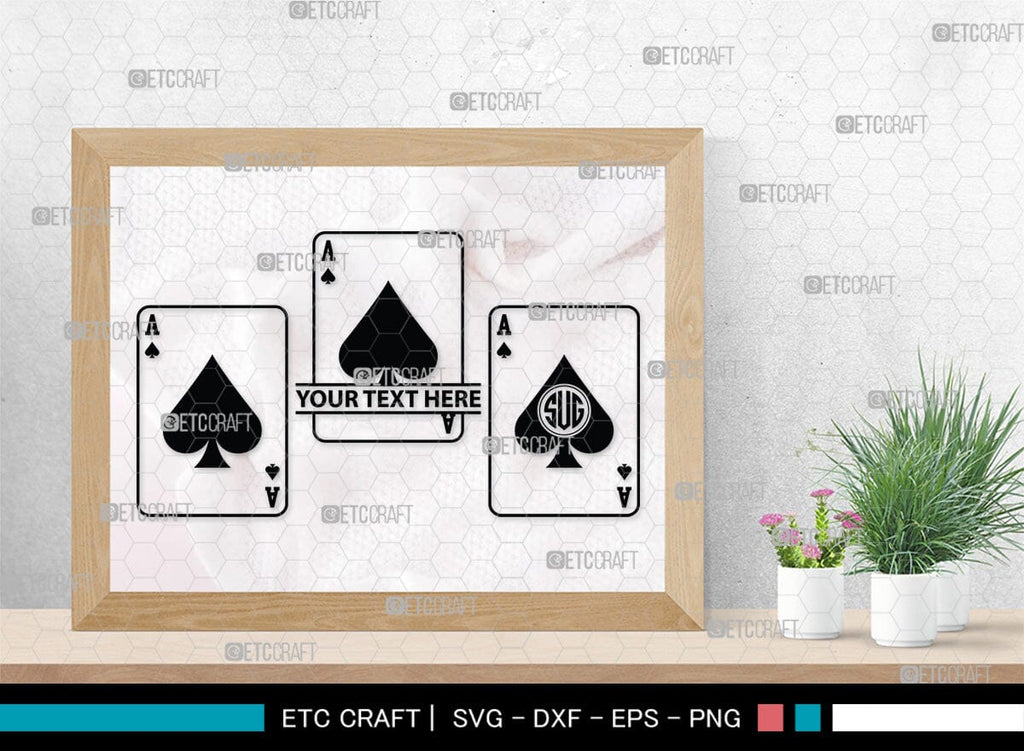 Playing Cards Monogram, Playing Cards Silhouette, Playing Cards SVG ...