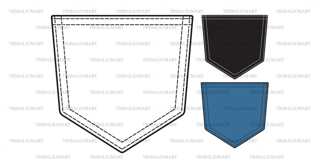 Pocket. Cut files for Cricut. Clip Art silhouette (eps, svg, pdf, png ...