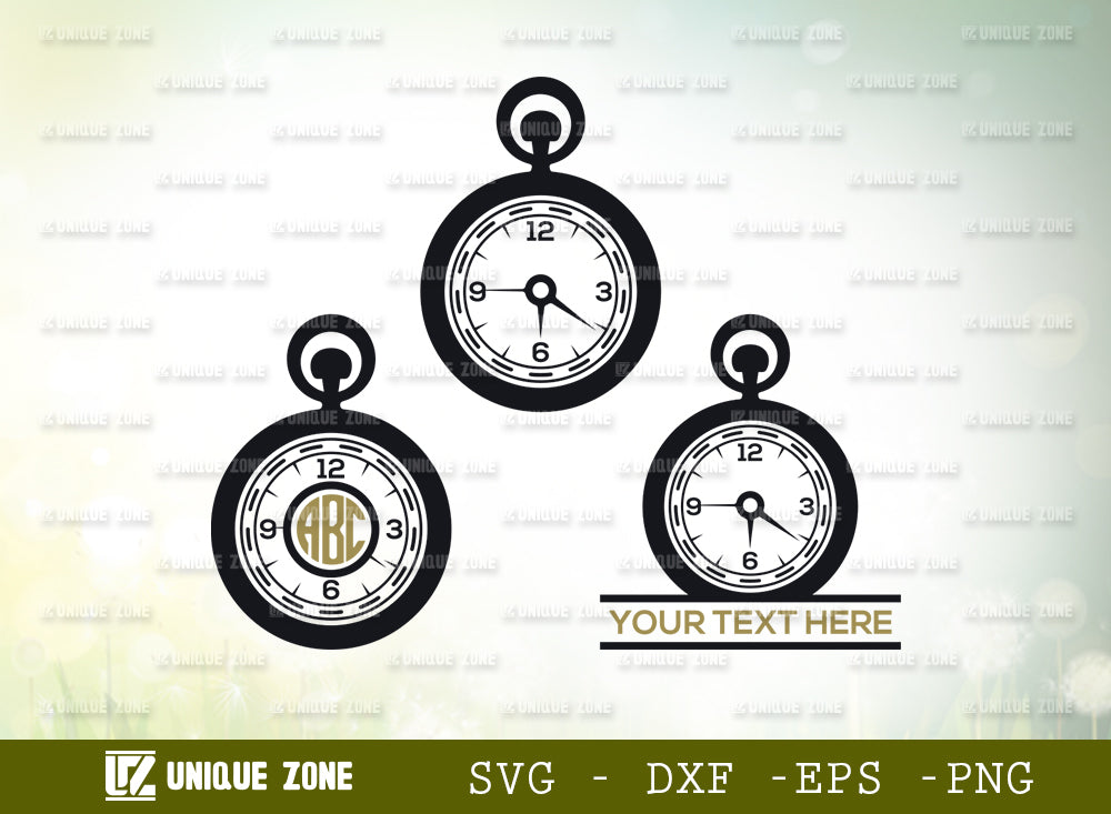 Pocket Watch Monogram SVG, Watch Svg, Timer Svg | Clock Svg | Stop ...