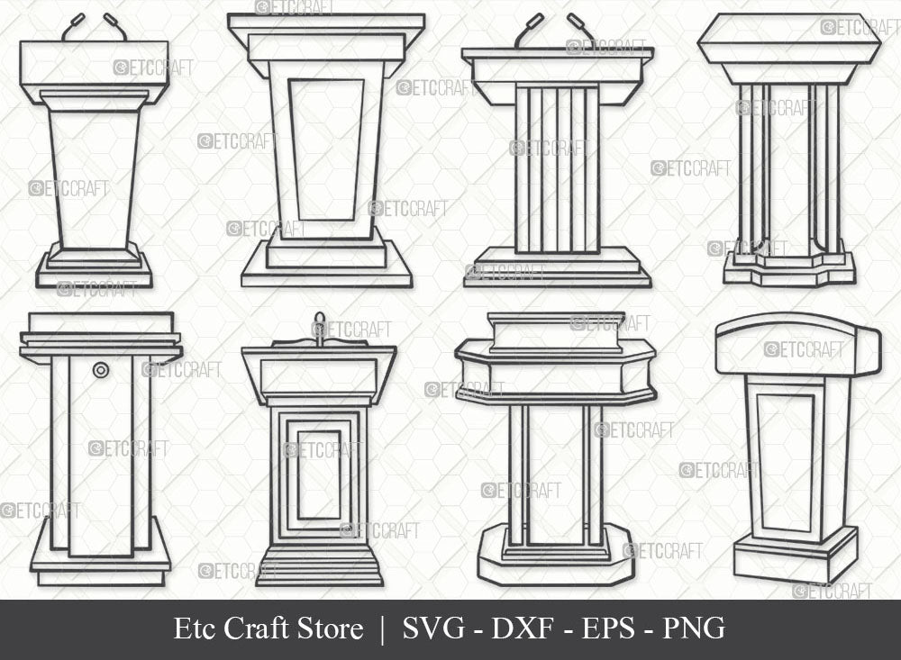 Podium Stand SVG, Podium Outline, Speaker Podium Svg, Lecture Podium ...
