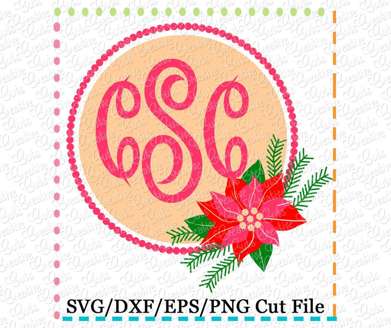 Poinsettia Frame Cut File - So Fontsy