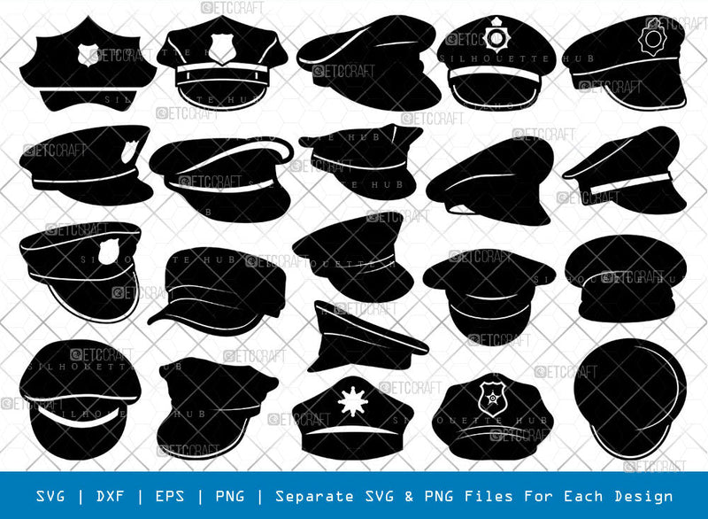 Police Cap SVG, Cap Silhouette, Police Svg, Police Badge Svg, Police ...
