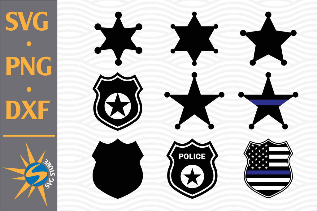 Police Shield SVG, PNG, DXF Digital Files Include - So Fontsy