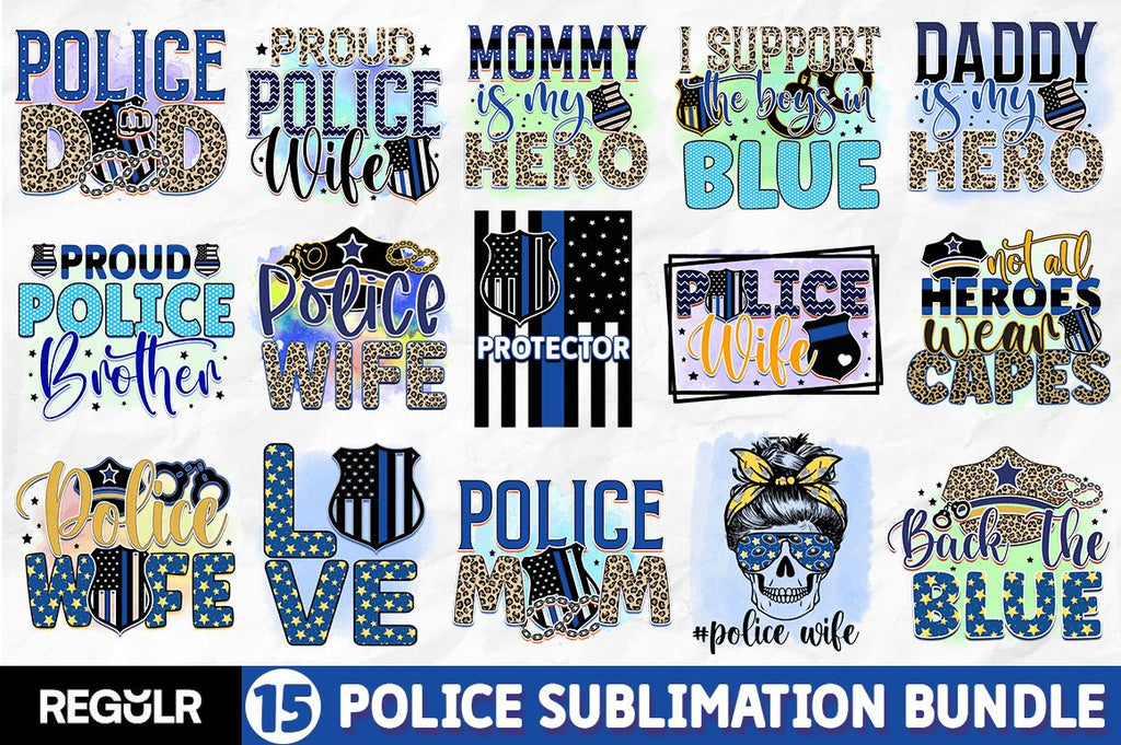 Police Sublimation Bundle - So Fontsy