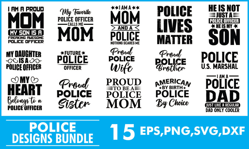 Police SVG Designs Bundle - So Fontsy