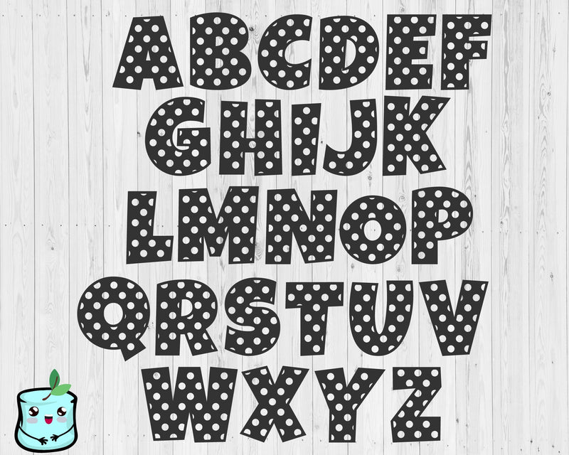 Polka Dot Alphabet And Numbers - So Fontsy