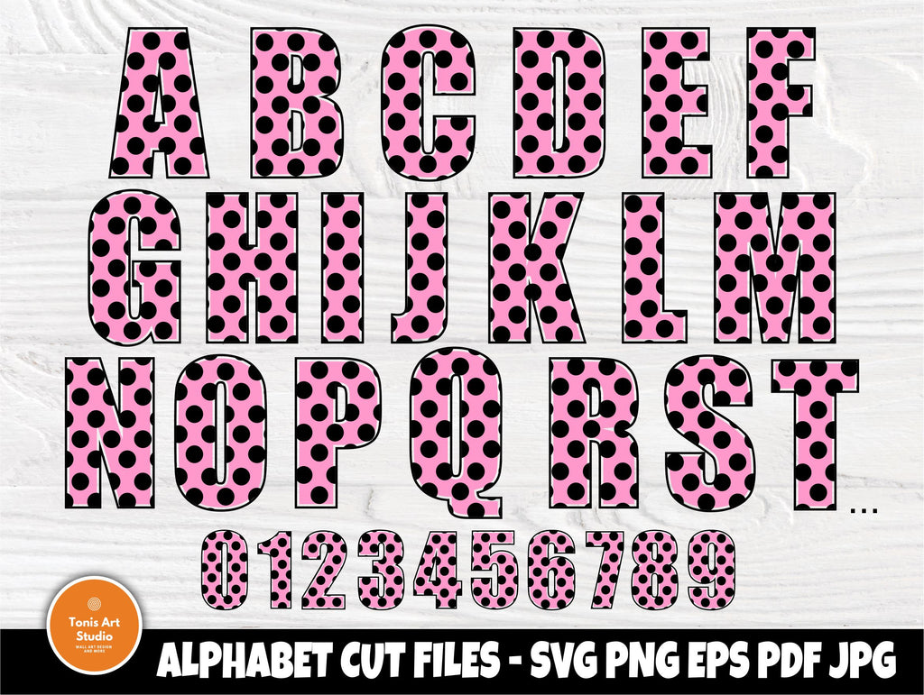 Polka dot alphabet, Polka dot font SVG Cut Files - So Fontsy