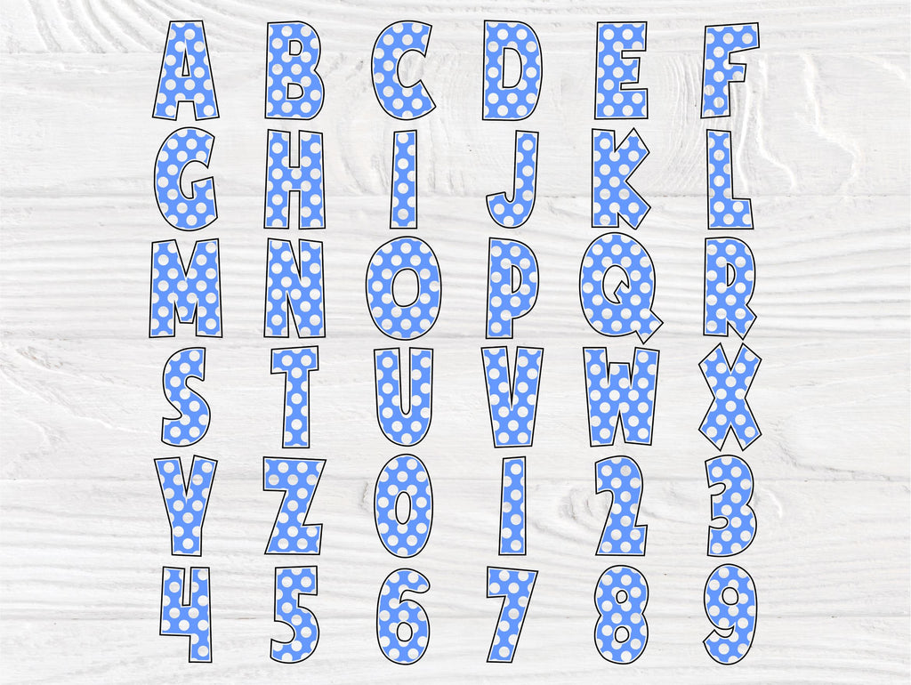 Polka dot letters SVG | Polka dot numbers svg | Polka dot font svg | Polka dot pattern cut files ...
