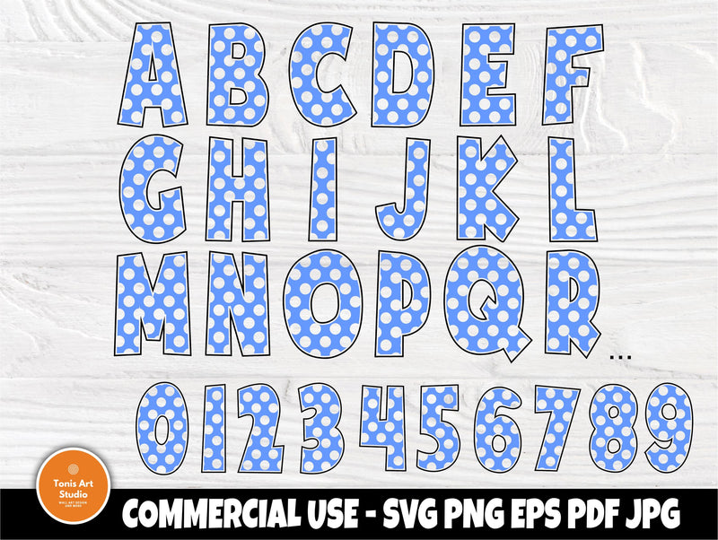 Polka dot letters SVG | Polka dot numbers svg | Polka dot font svg | Polka dot pattern cut files ...