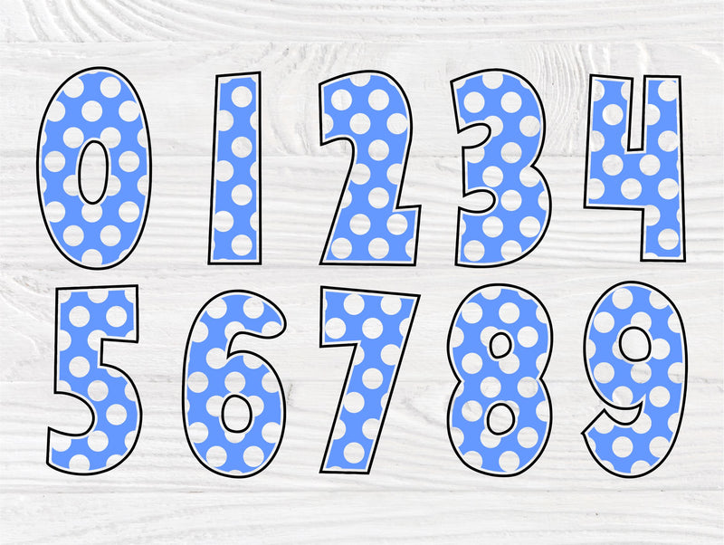 Polka dot numbers SVG, Printable numbers Svg Files - So Fontsy