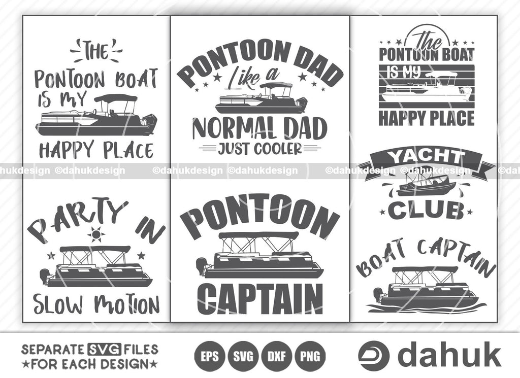 Pontoon Boat SVG Bundle, Party In Slow Motion svg, Pontoon Dad, Pontoon ...