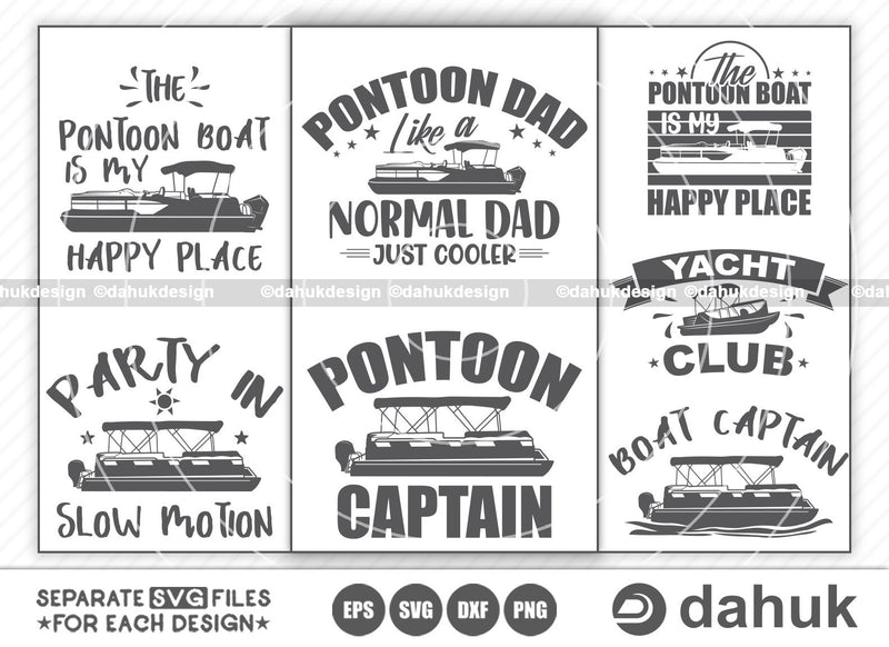 Pontoon Boat SVG Bundle, Party In Slow Motion svg, Pontoon Dad, Pontoon ...
