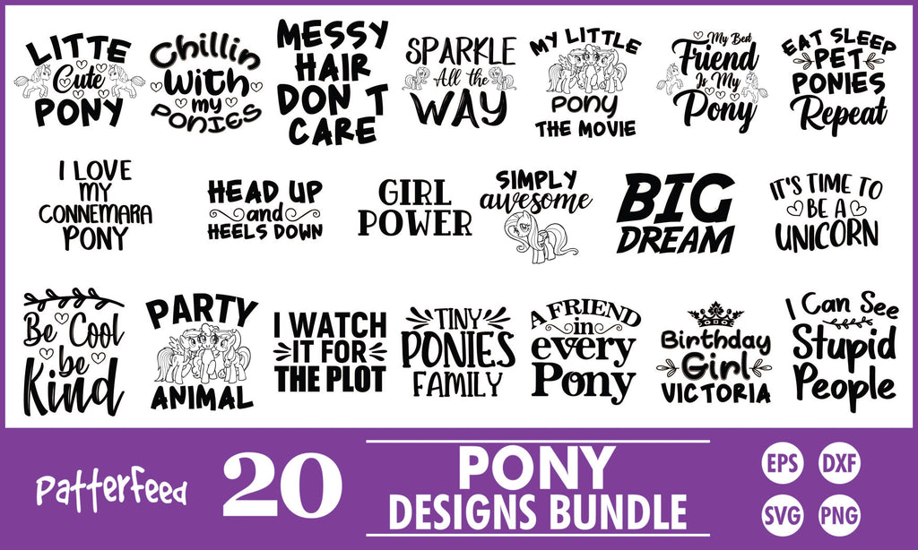 Pony SVG Designs Bundle - So Fontsy