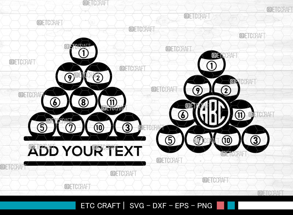 Pool Monogram SVG, Pool SVG, Snooker Svg, Billiards Svg, Billiard Ball ...