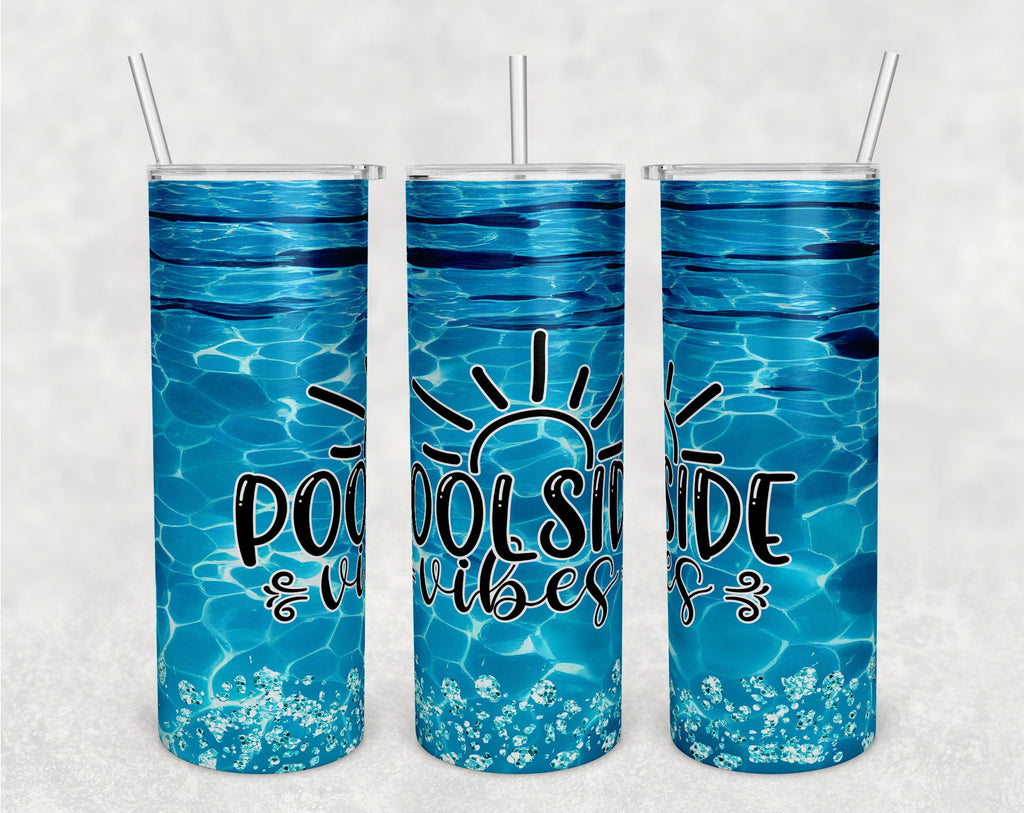 Pool Tumbler Wraps Bundle, 20 Oz Skinny Tumbler Pool Quotes Sublimation ...