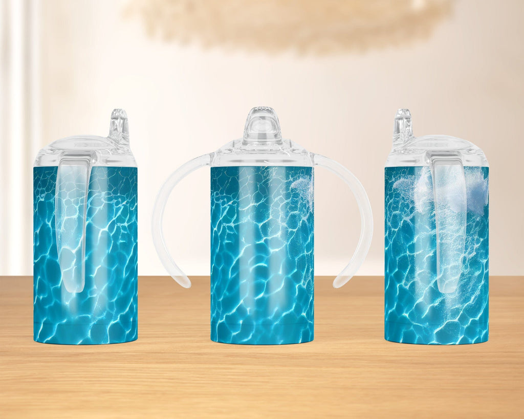 Pool Water Sippy Cup Wraps, 12oz Sippy Cup Sublimation Designs, Pool ...