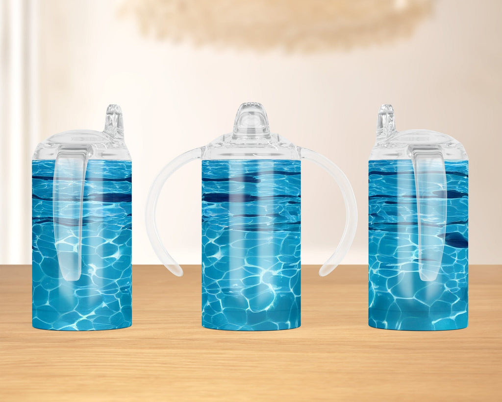 Pool Water Sippy Cup Wraps, 12oz Sippy Cup Sublimation Designs, Pool ...
