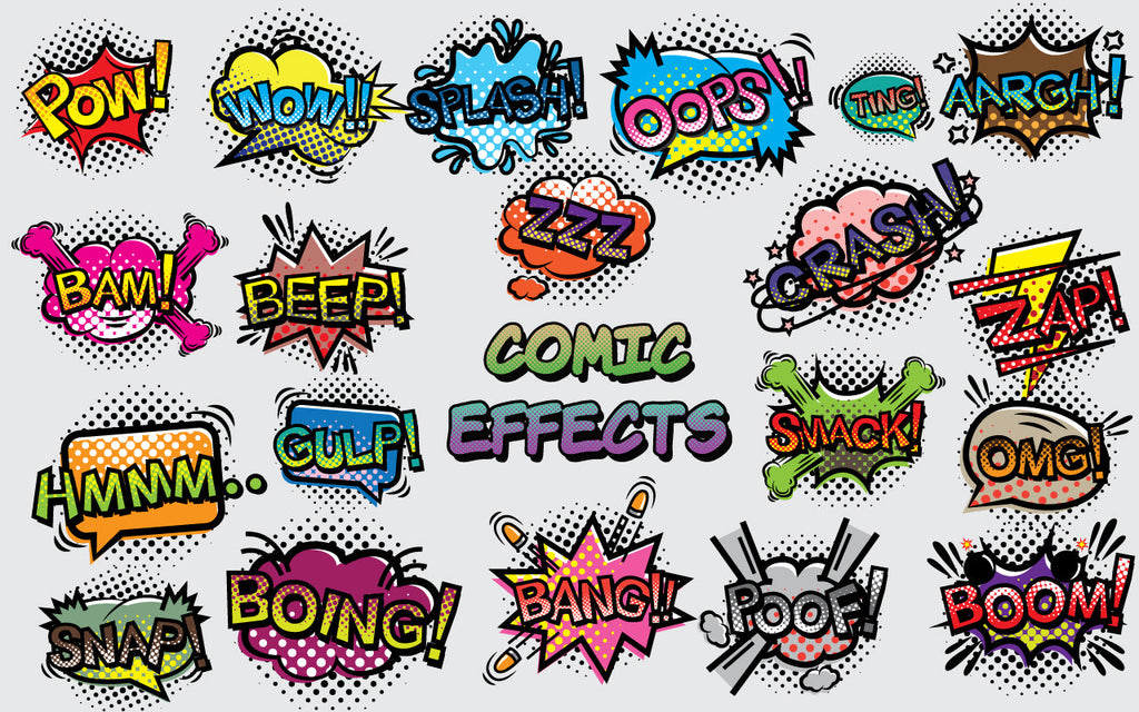 20 Multi Colored comic sound effects collection - So Fontsy