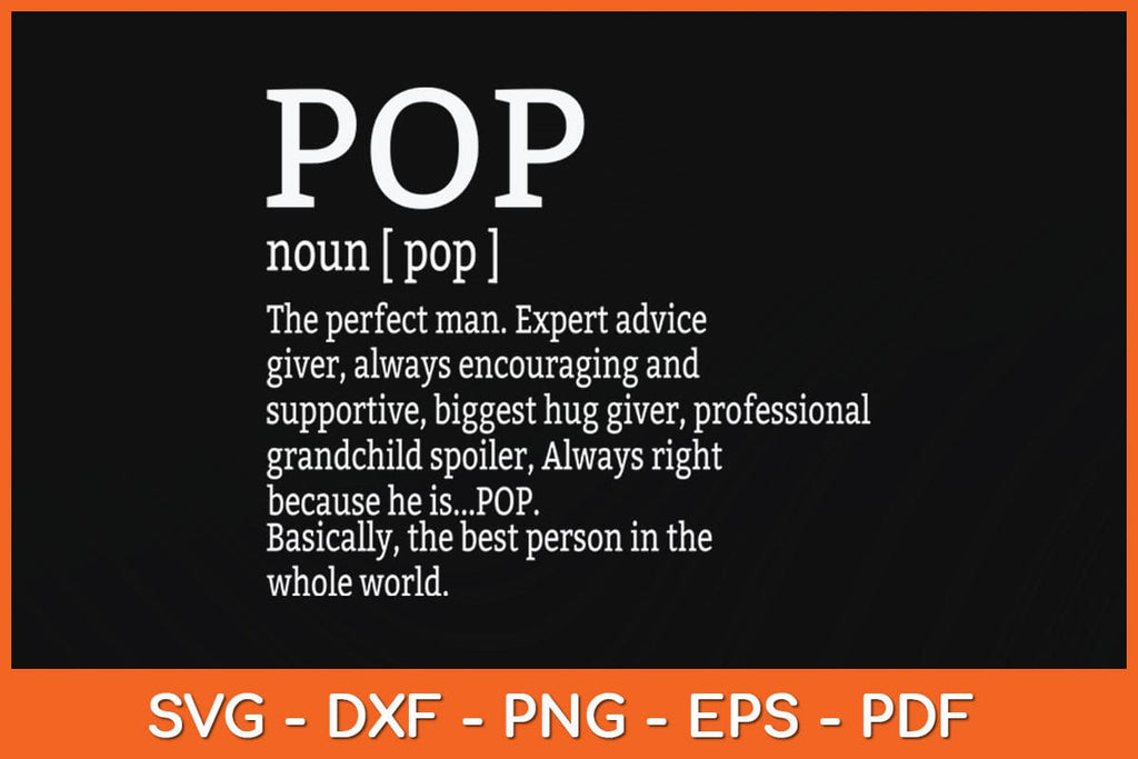 Pop Definition Grandpa Father's Day Svg Cutting File - So Fontsy