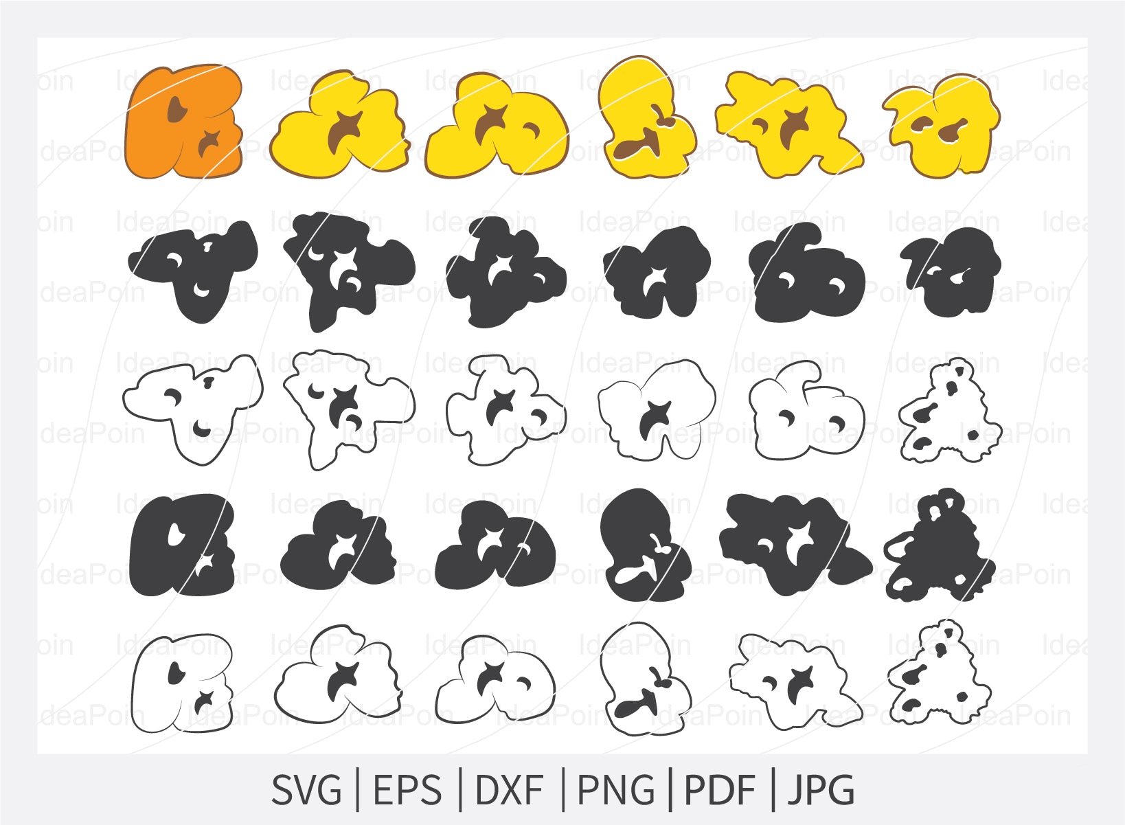 Single Popcorn Kernel Clipart