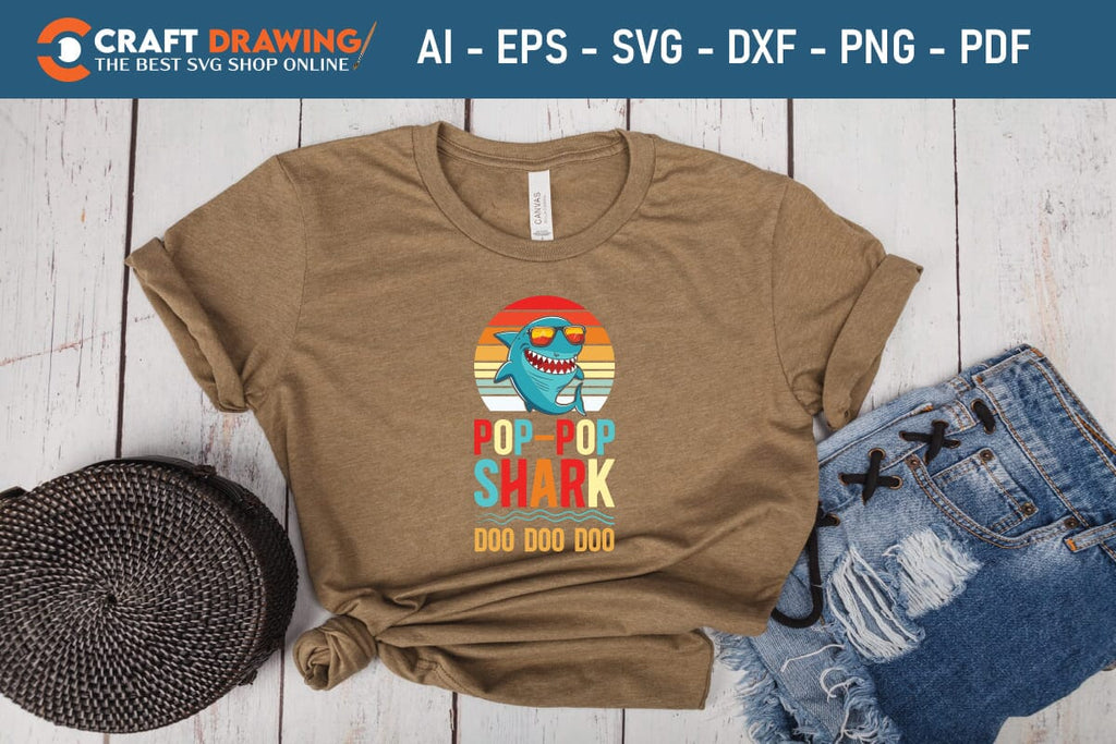 Poppop Shark Doo Doo Doo Funny svg Files for Cricut Cousin Baby shark ...