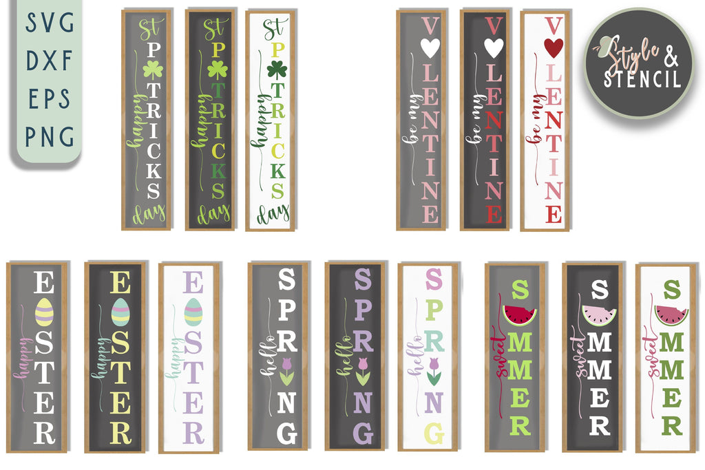 Porch Sign SVG | Holiday SVG | Seasons SVG | Porch Decor | Vertical ...