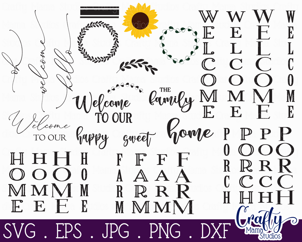 Porch Sign Svg, Porch Sign Bundle, Welcome Porch Sign Design - So Fontsy